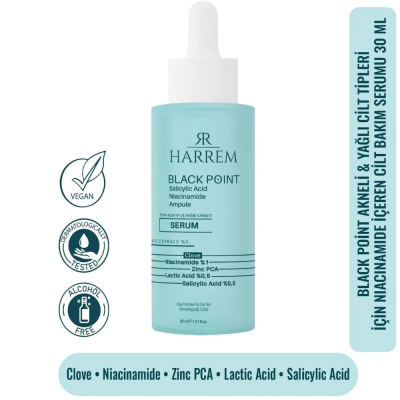 Harrem Black Point Yağlı Ciltler İçin Cilt Bakım Serumu 30ml