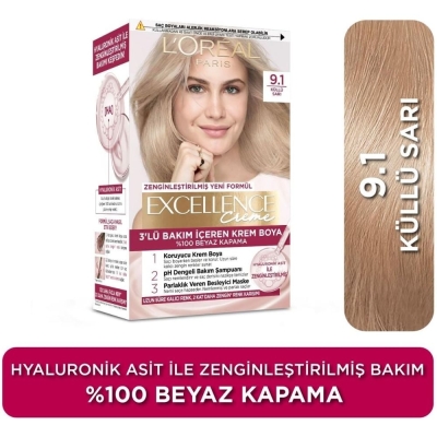 Loreal Paris Excellence Creme 9.1 Küllü Sarı Saç Boyası
