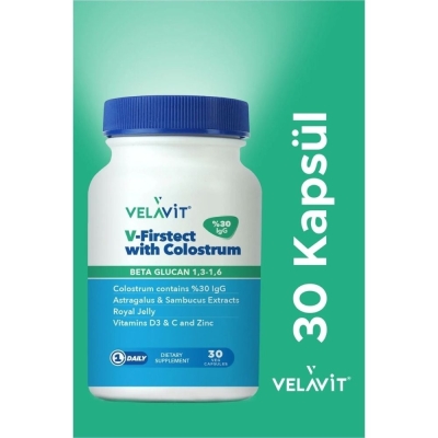 Velavit V-Firstect with Colostrum Takviye Edici Gıda 30 Kapsül